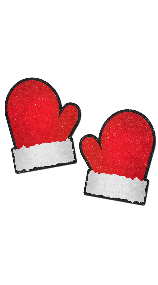 Santa Mittens Pasties, Red Christmas Pasties - Yandy.com