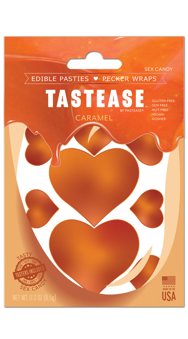 Caramel Candy Edible Pasties & Pecker Wraps, Edible Caramel Heart ...