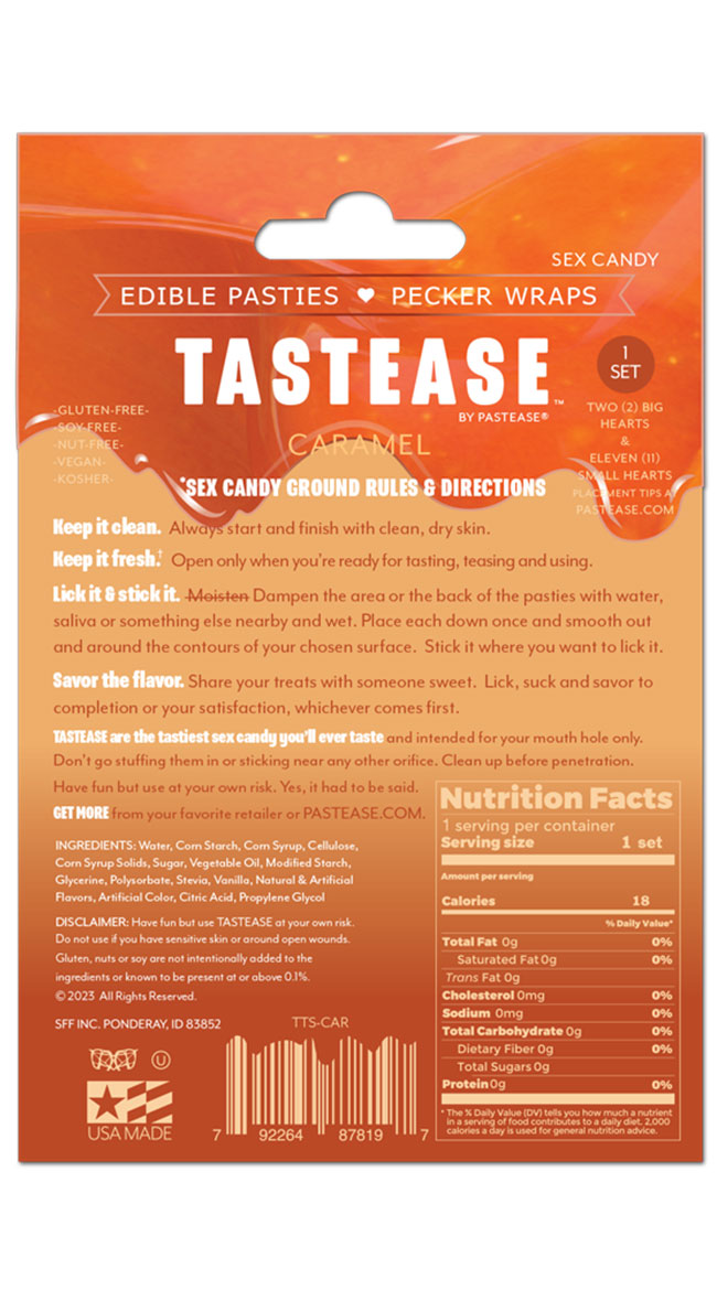 Caramel Candy Edible Pasties & Pecker Wraps, Edible Caramel Heart ...