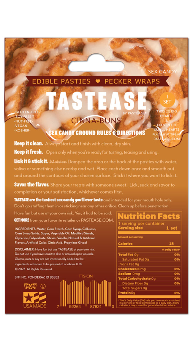 Cinna-Buns Cinnamon Roll Candy Edible Pasties & Pecker Wraps, Edible ...
