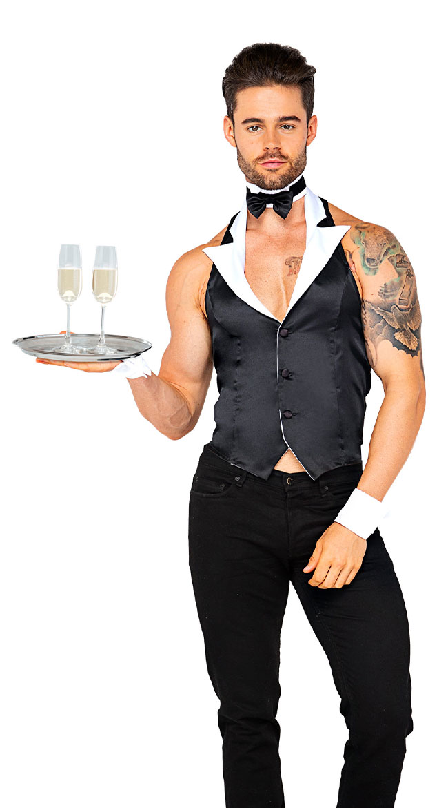 Men's Beefcake Butler Costume, Men's Butler Costume - Yandy.com
