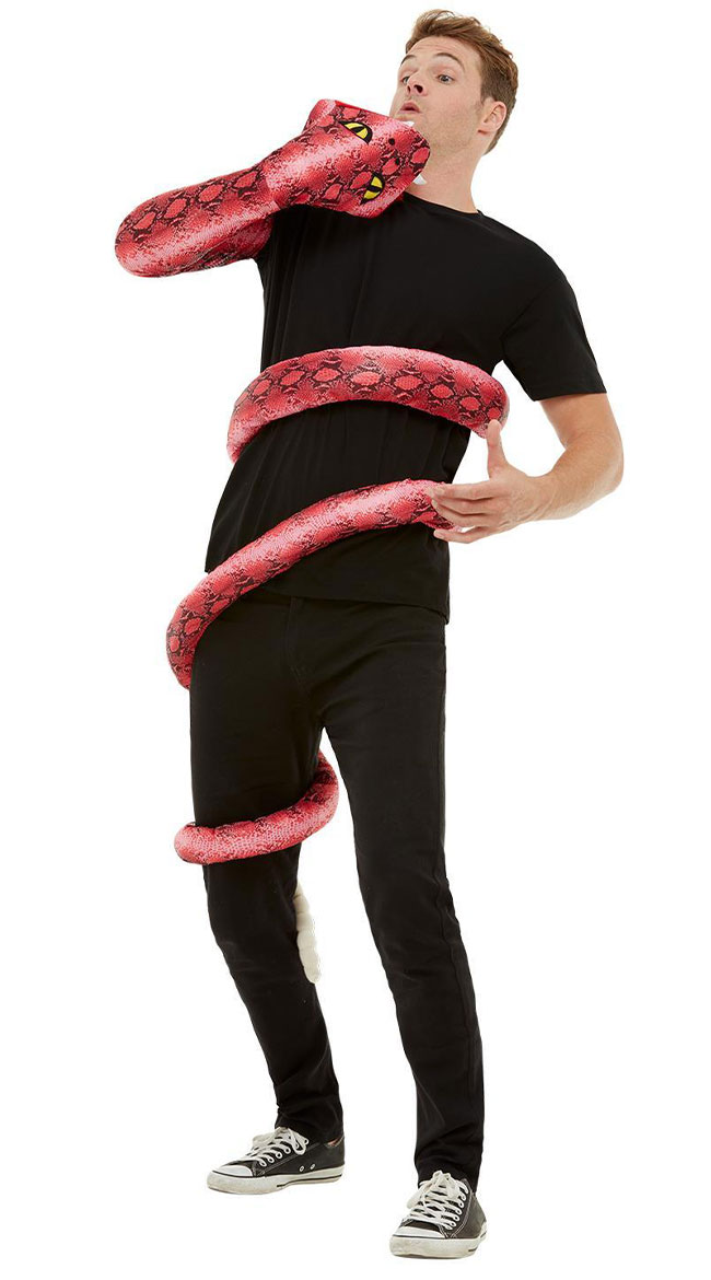 Men's Anaconda Serpent Costume, Red Snake Costume - Yandy.com