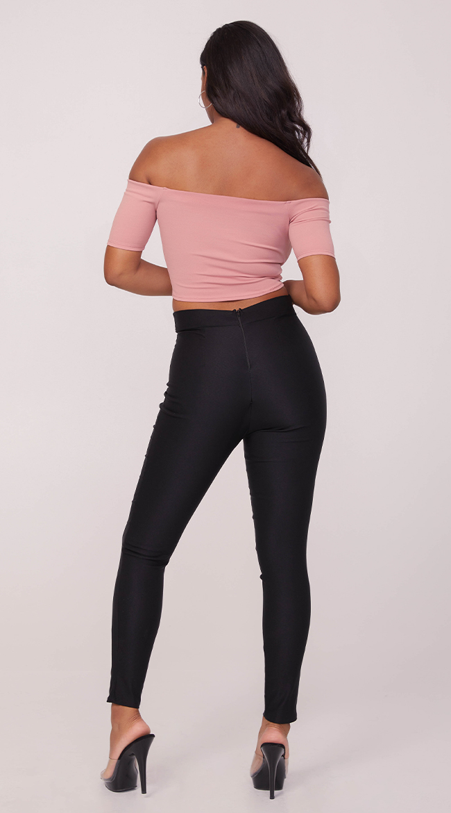 Fitted High Waisted Bow Pants, High Waisted Pants with Bow - Yandy.com