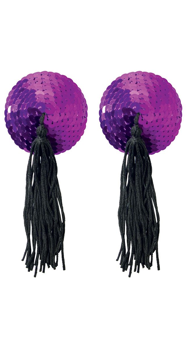 Purple Sequin Nipple Tassels, Purple Nipple Tassels - Yandy.com