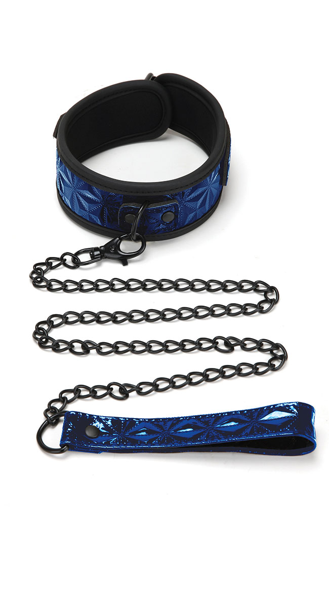 Quilted Diamond Collar & Leash, Sex Bondage Accessories - Yandy.com