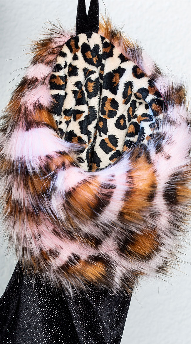 Sassy Faux Fur Christmas Stocking, Printed Faux Fur Christmas Stocking ...