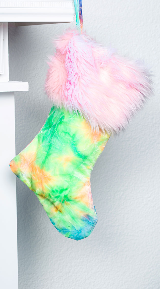 Sassy Faux Fur Christmas Stocking, Printed Faux Fur Christmas Stocking ...