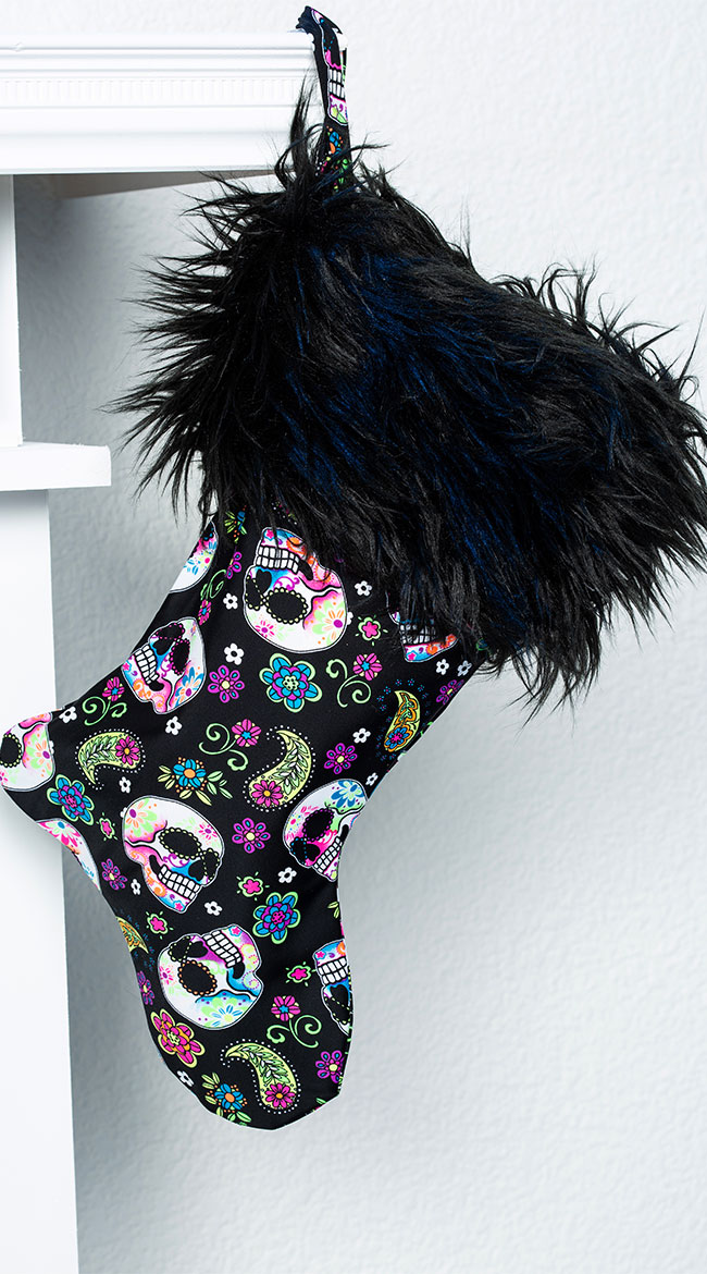 Sassy Faux Fur Christmas Stocking, Printed Faux Fur Christmas Stocking ...