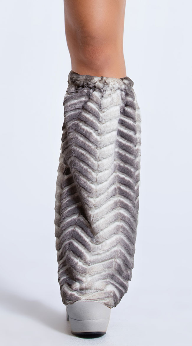 Yandy Winter Warrior Queen Leg Warmers, grey fuzzy leg warmers - Yandy.com