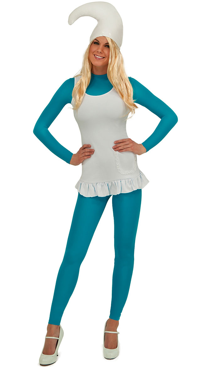 Blue Babe Costume, Adult Costume, Sexy Womens Blue Gnome Halloween Costume