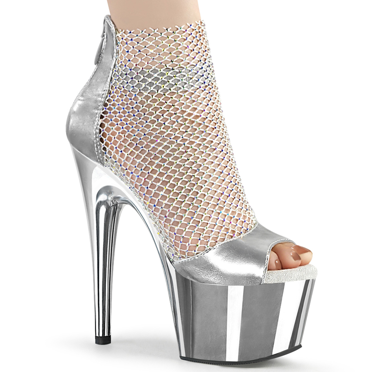 *7" Heel, 2 3/4" PF Close Back Shootie Sandal, Back Zip