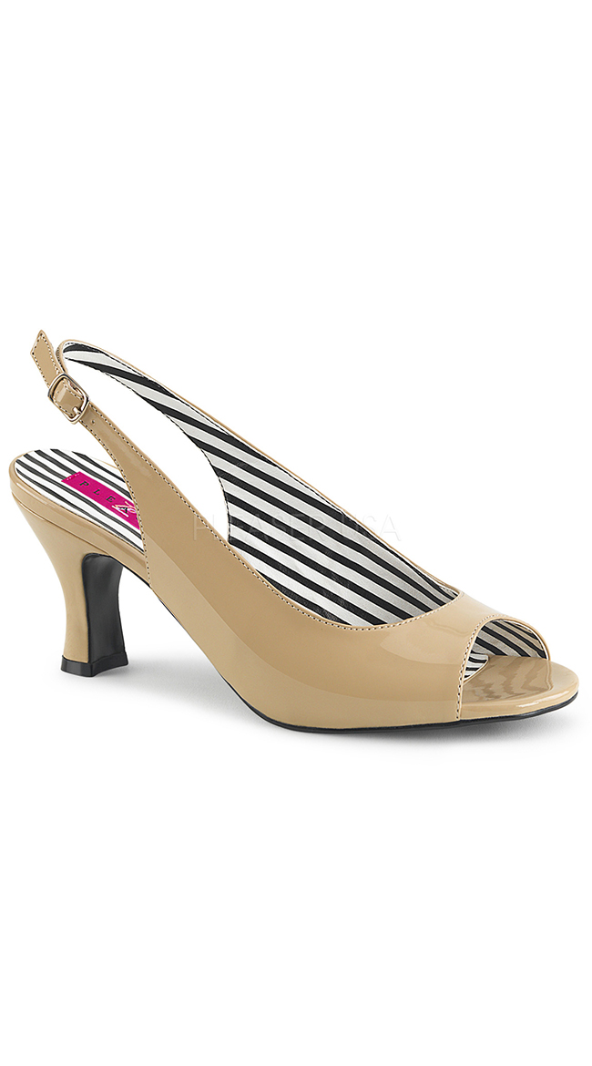 3" Slingback Peep Toe Pump, Classic Open Toe Pump - Yandy.com