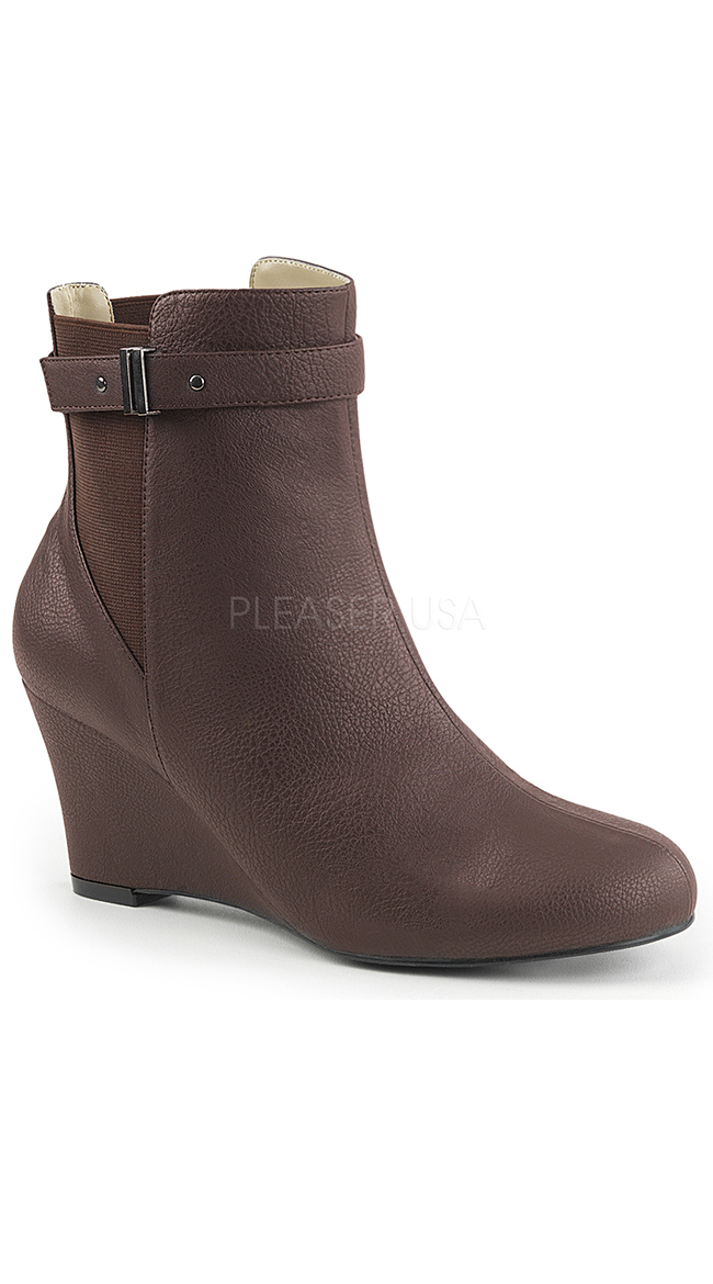 3" Basic Chic Ankle Boot, Wedge Ankle Boot - Yandy.com
