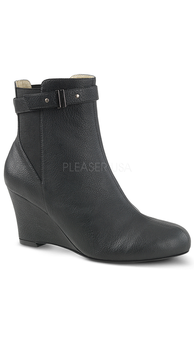 3" Basic Chic Ankle Boot, Wedge Ankle Boot - Yandy.com
