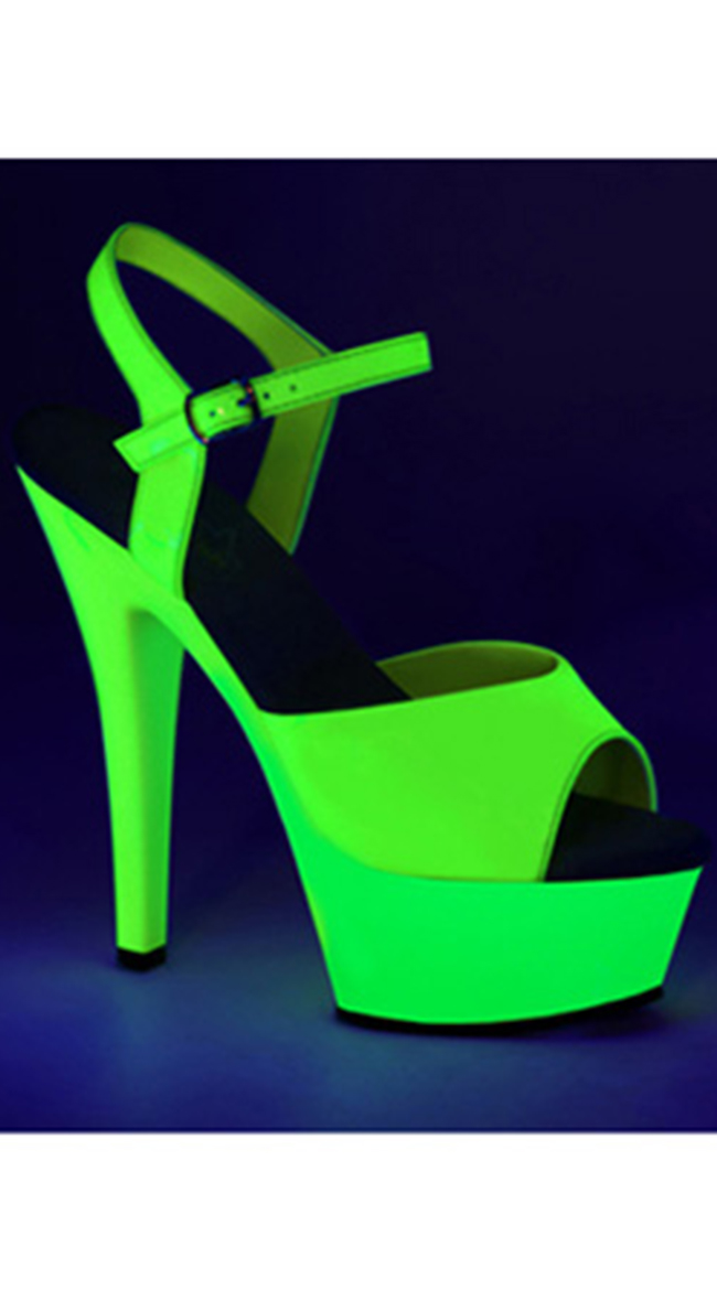 Neon Kiss Platform, UV Reactive High Heels, UV Reactive Platforms ...