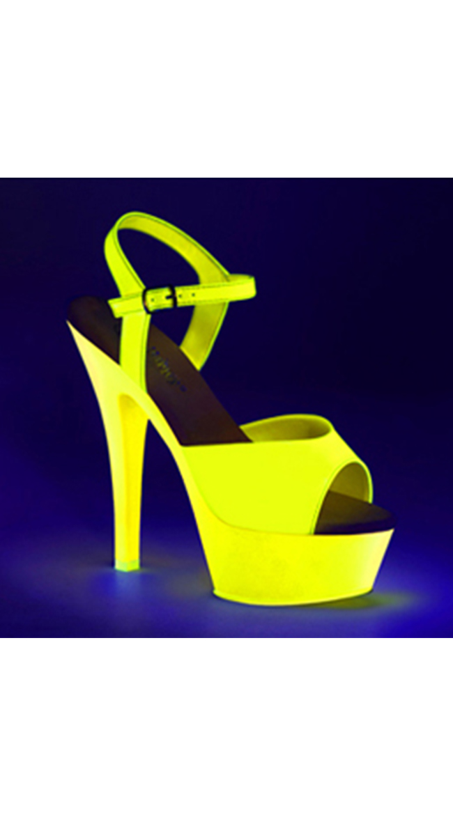 Neon Kiss Platform, UV Reactive High Heels, UV Reactive Platforms ...