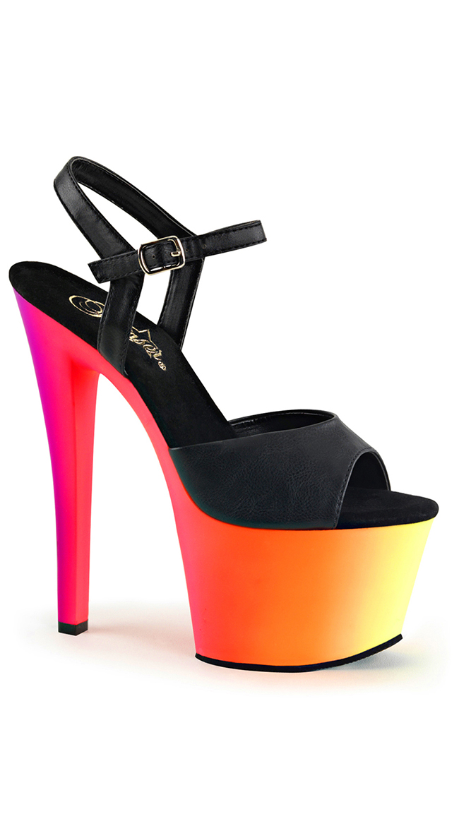 UV Reactive Ombre Platforms, Ombre Platform High Heel, 7 Inch High Heel ...