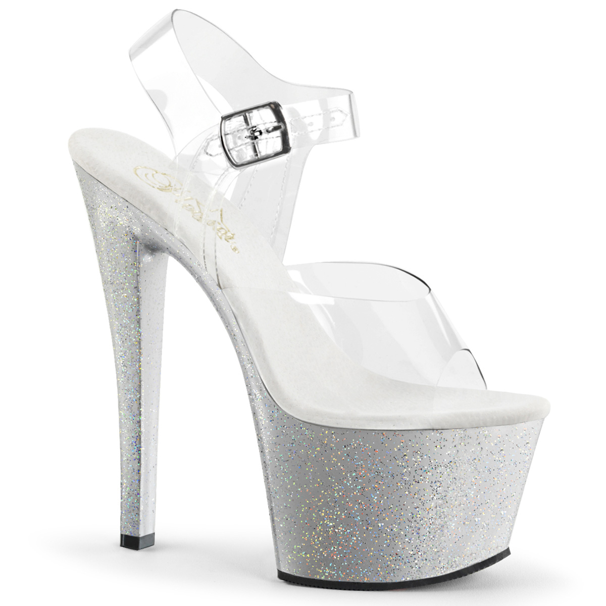 Sky Ankle Strap Sandal Glitter Platform, Glittler Platform High Heel, 7 ...