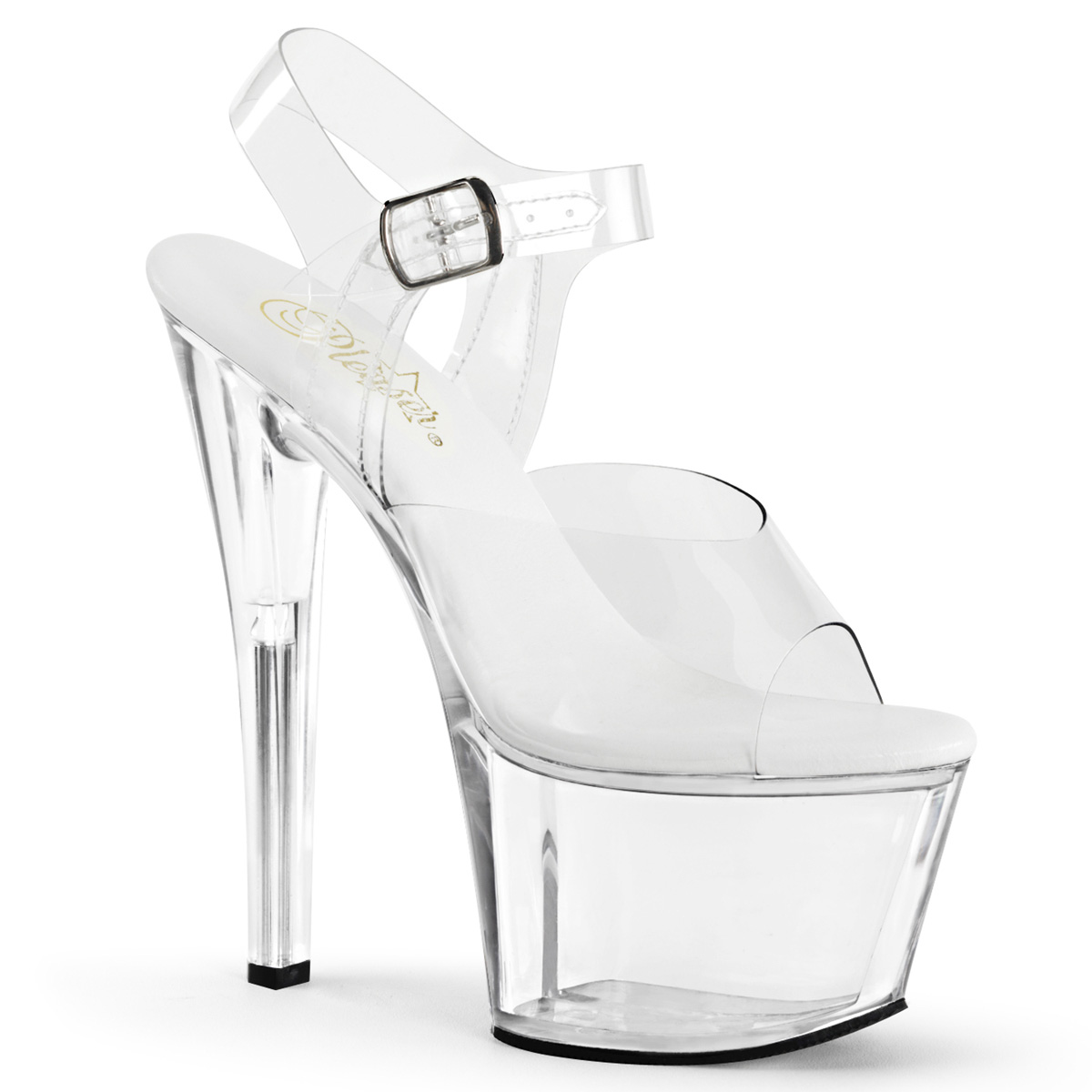 7" Clear Platform Sandals, Clear Sandals, Vegan Leather Sandals - Yandy.com