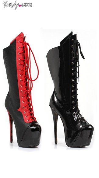 Lace Up Stilleto Platform Boots 6 Inch Heels Sexy Boots For Women