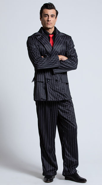 Mens Mob Boss Costume, Male Gangster Costume