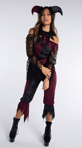 Psycho Jester Costume, Scary Jester Clown Costume - Yandy.com