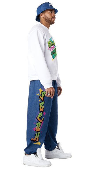 Men's Old School Rapper Costume, Men's Sexy 90's Rapper Costume-Yandy.com