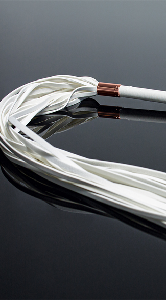 White and Rose Gold Whip, White Vegan Leather Whip - Yandy.com