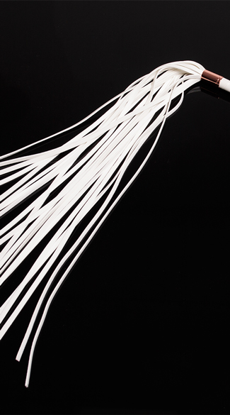 White and Rose Gold Whip, White Vegan Leather Whip - Yandy.com