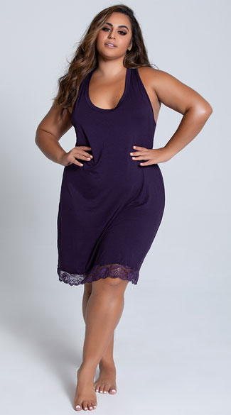 Plus Size Twilight Tease Nightgown, Scoop Neck Nightgown - Yandy.com