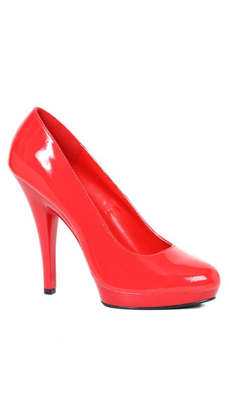 Wide 5" Basic Pump, patent leather heels - Yandy.com