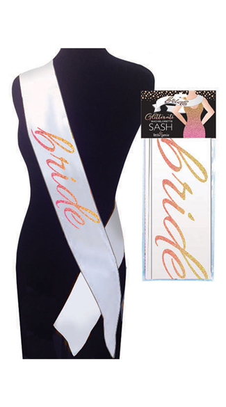 Glitterati Bride Sash, Bride Bachelorette Party Sash - Yandy.com