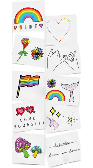 Rainbow Temporary Tattoo Pack, Body Stickers - Yandy.com
