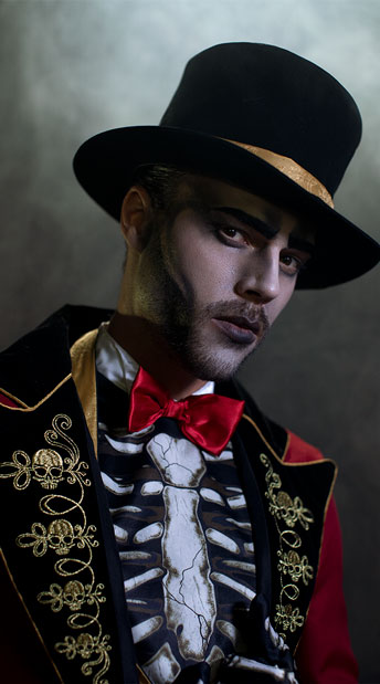 Men's Skeleton Ringmaster Costume, Men's Skeleton Circus Costume ...
