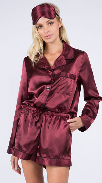 Satin Cuddles Pajama Set, Satin Pajama Set - Yandy.com