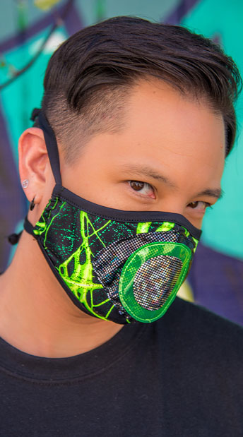 Green Eye Of The Tiger Face Mask, Stylish Face Covering - Yandy.com