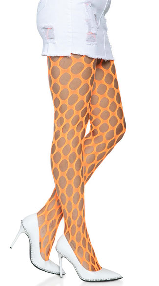 Neon Jumbo Pothole Net Tights, Neon Fishnet Pantyhose - Yandy.com