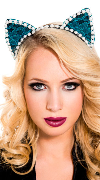 Pearl Cat Ear Headband Sexy Pearl Cat Ear Headband Kitty Ear Headband Sexy Kitty Ear Headband