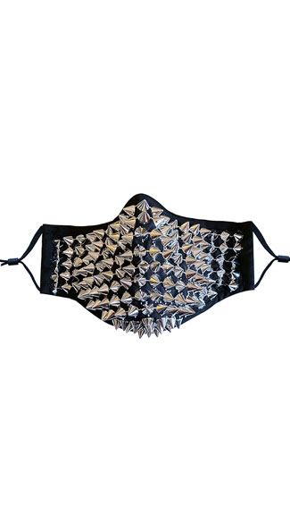 Silver Stay Away Studded Face Mask, Sexy Fashion Mask - Yandy.com