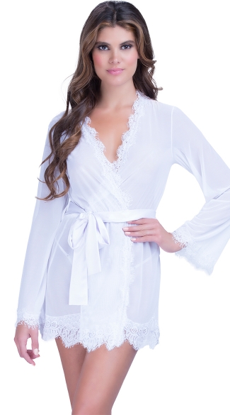 Sheer Eyelash Robe Set Sheer Eyelash Robe With Matching G String