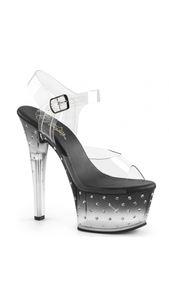 6 Inch Rhinestone Platform Sandal, 6 Inch Clear Rhinestone Platform ...