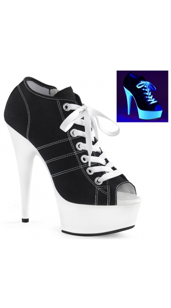6 Inch Open Toe Sneaker Bootie, 6 Inch Canvas Sneaker Neon Glow ...