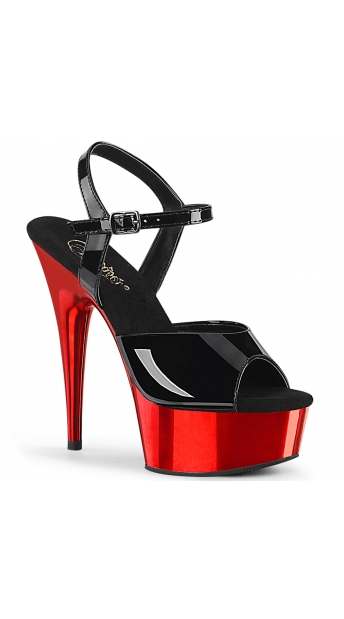 6 Inch Chrome Sandal, 6 Inch Black Patent Sandal - Yandy.com