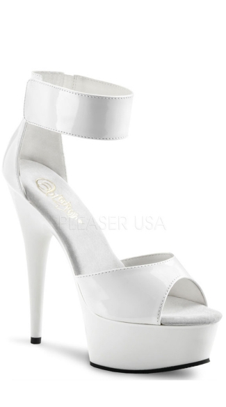 6 Inch Zipper Back Sandal, 6" Heel 1 3/4" Platform Zipper Close Back ...