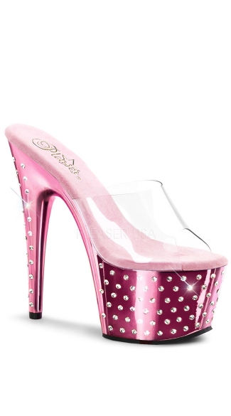7 Inch Rhinestone Studded Platform Slide, 7" Rhinestone Studded ...