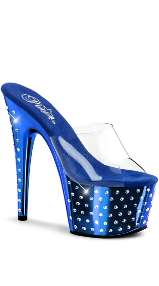 7 Inch Rhinestone Studded Platform Slide, 7" Rhinestone Studded ...