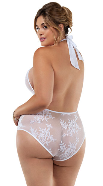 Plus Size Virtuous Bodysuit Plus Size White Lace Bodysuit