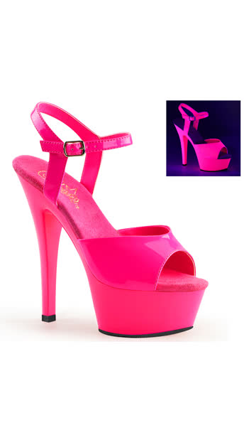 Neon Kiss Platform, UV Reactive High Heels, UV Reactive Platforms ...