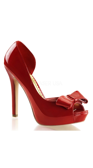Peep Toe Pumps with Looped Bow, Bow Front Pumps