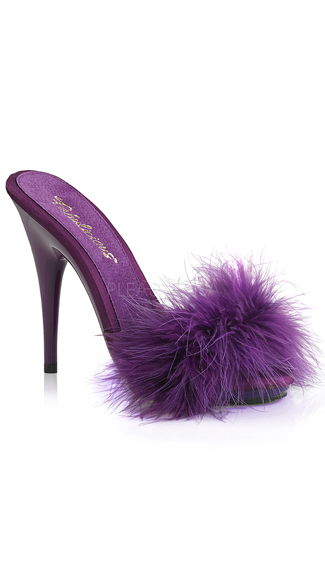 5" Marabou Slide, marabou sandal - Yandy.com